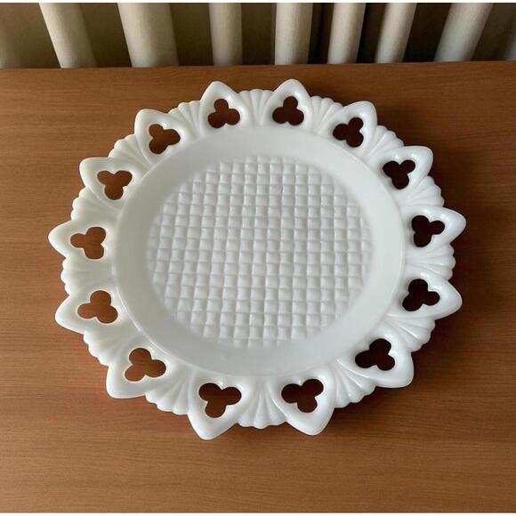Dining | Vintage Kemple Milk Glass Plate 8 Decorative White Glass With ...